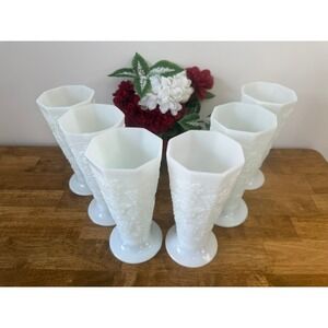 Accents | Vintage Grapevine Milk Glass Pedestal Vases Holiday Wedding ...